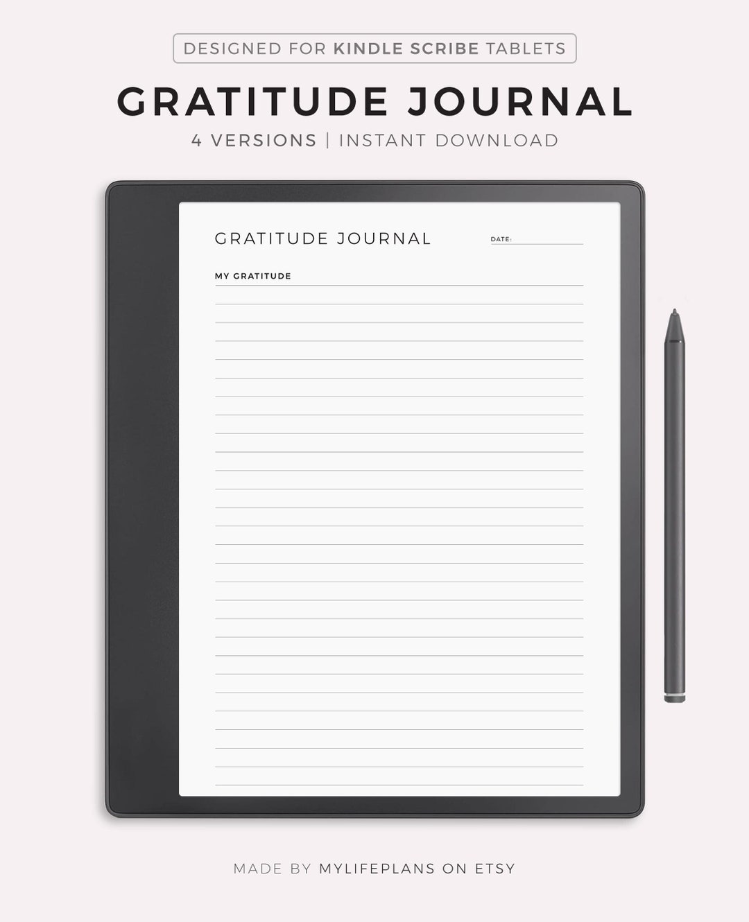 Simple Gratitude Journal Template, Gratitude Notebook, Gratitude Diary ...