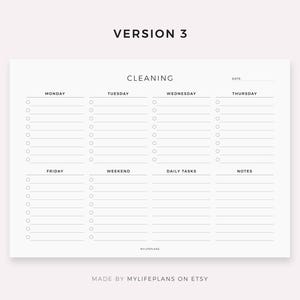 Weekly Cleaning Checklist, Landscape, Compatible With Boox Note Series ...