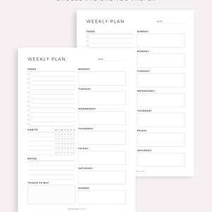 Printable Week Planner PDF, Weekly to Do List, Weekly Habit Tracker ...