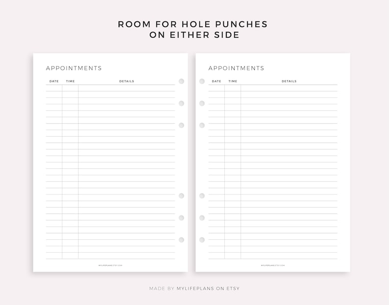 Simple Appointment Tracker Printable Appointment Reminder - Etsy