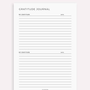 Simple Gratitude Journal Template, Gratitude Notebook, Gratitude Diary ...