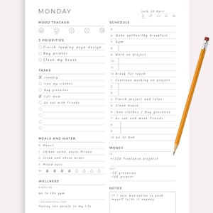 7 Day Planner Printable, Daily Planner, Weekly Planner, Daily to Do ...