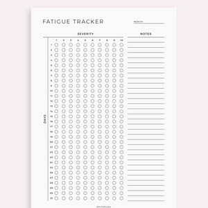 Monthly Fatigue Tracker for Remarkable Paper Pro, Instant Download - Etsy