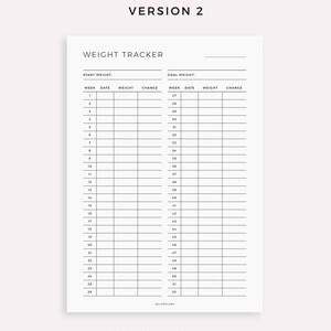 52 Week Weight Tracker for Remarkable Paper Pro, Instant Download - Etsy