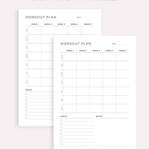 Monthly Workout Planner Printable, 30 Days Fitness Planner, Exercise ...