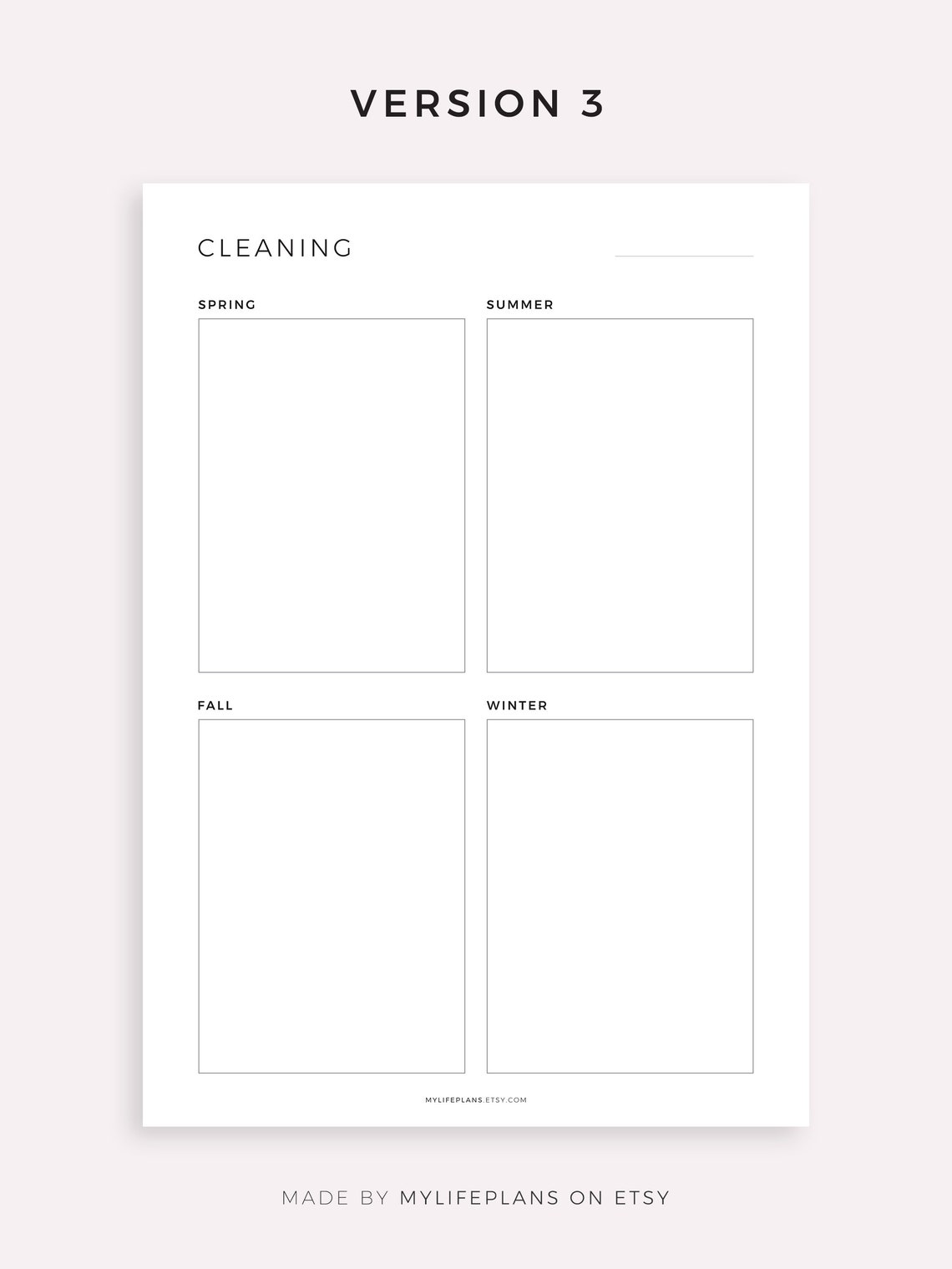 Seasonal Cleaning Checklist Printable, Cleaning Planner, Cleanign ...