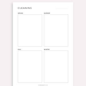 Seasonal Cleaning Checklist Printable, Cleaning Planner, Cleanign ...