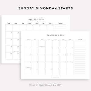 2025 Monthly Planner With Holidays, Monthly Organizer, Month at a ...