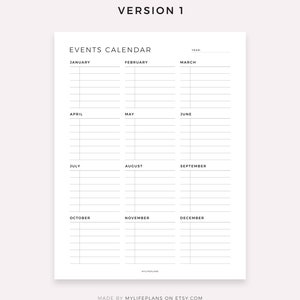 Digital Entertainment Events Calendar for Goodnotes, Notability, Ipad ...