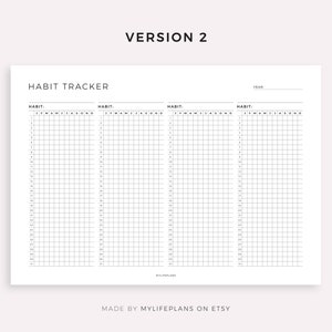 Digital Yearly Habit Tracker Landscape, Compatible With Goodnotes ...