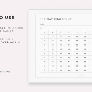 100 Day Challenge Landscape, Goal Setting, Progress Tracker, Habit ...