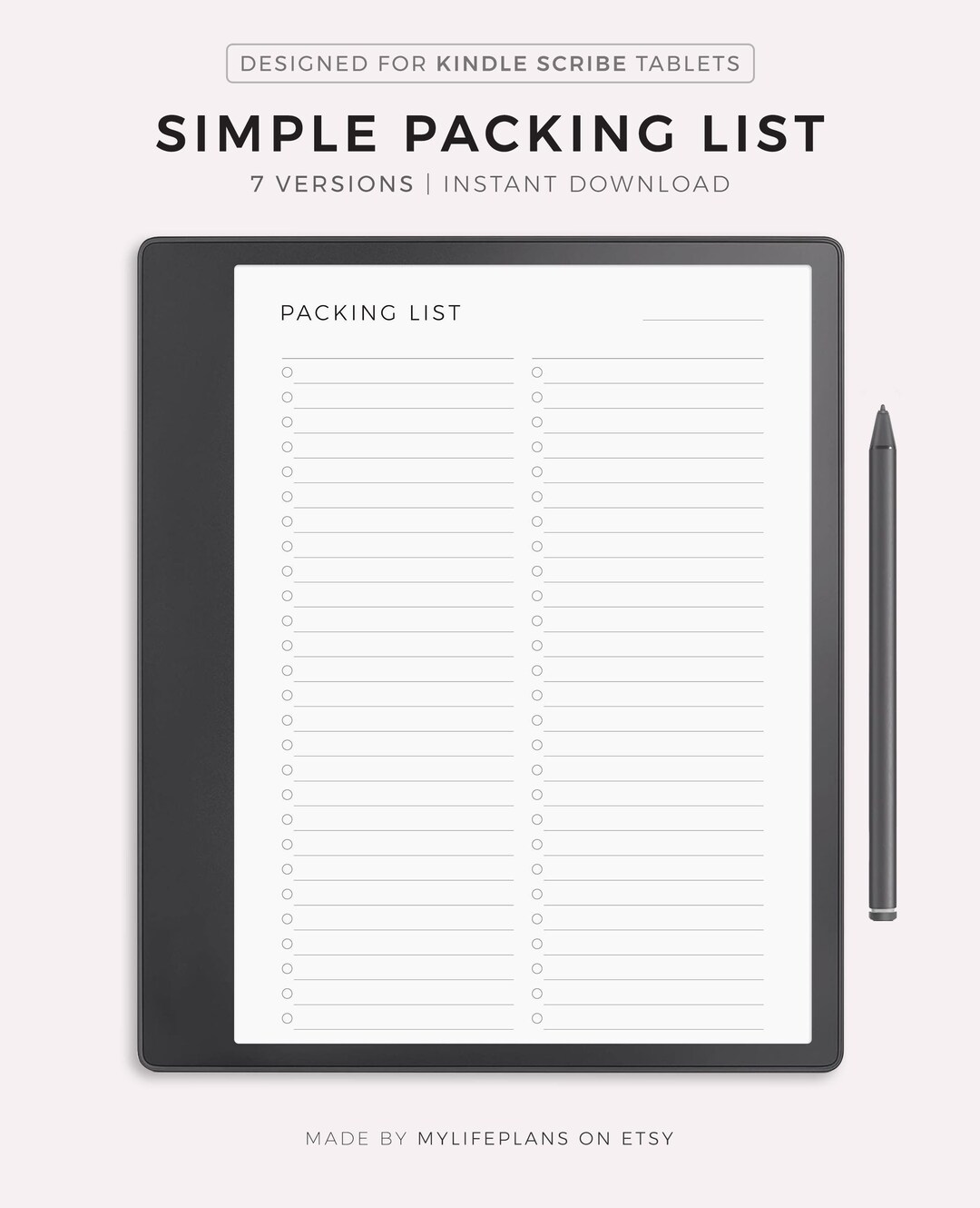 Simple Packing Checklist for Holiday, Work Trip, College, Moving Out ...
