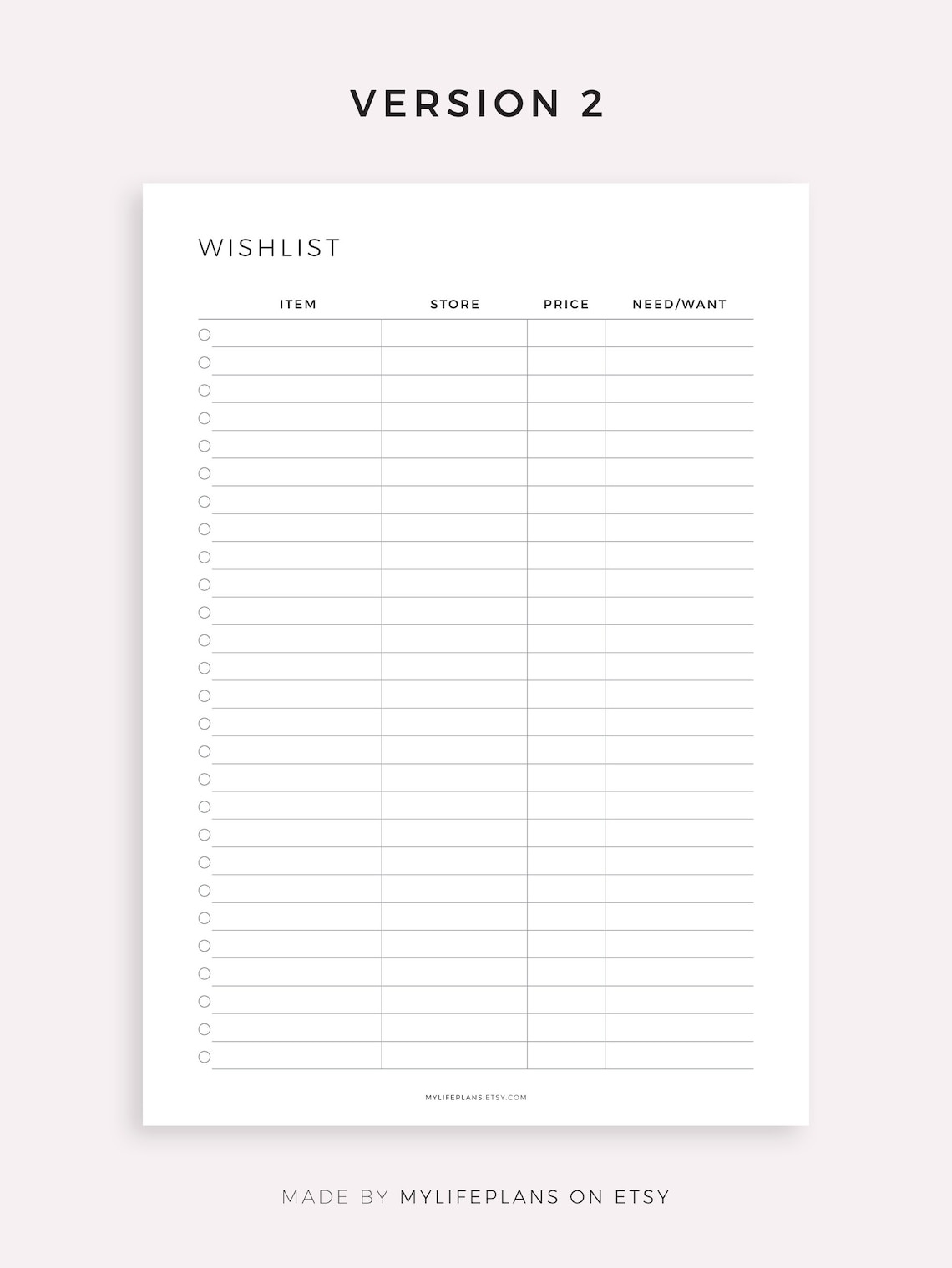 Wishlist Page Printable & Fillable, Holiday Wishlist Template, Birthday ...