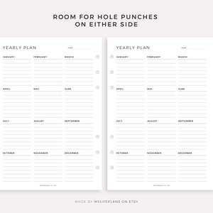 Yearly Overview, Printable Yearly Planner on One Page, Year at a Glance ...