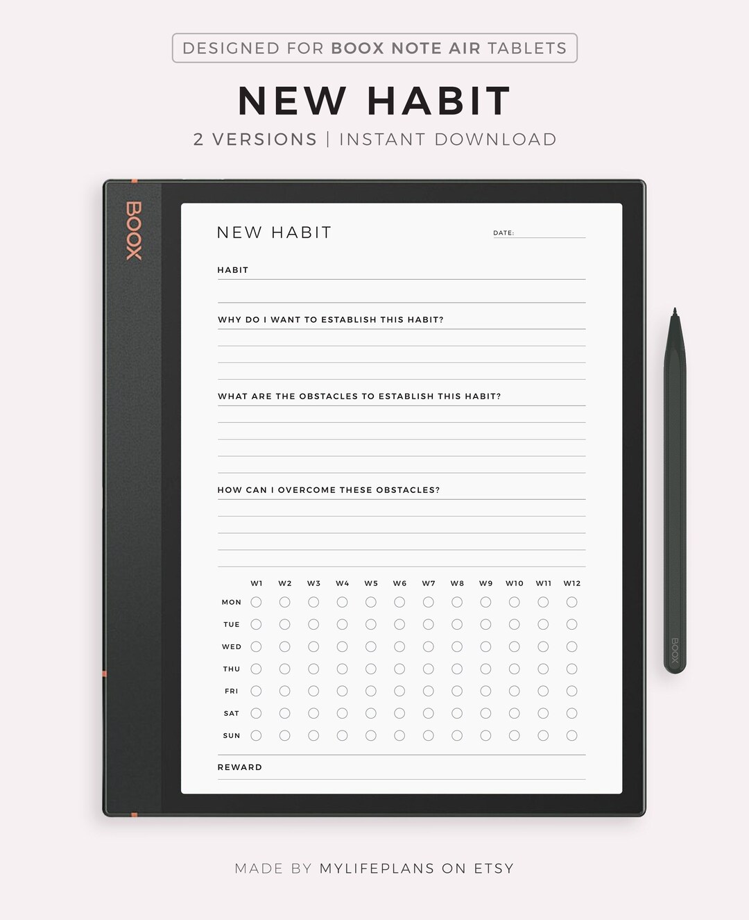 Build a New Habit Planner, 12 Week Habit Tracker Journal, New Routine ...