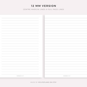 Lined Paper Different Spacing - 6mm, 8mm, 10mm, 12mm, 14mm, Printable ...