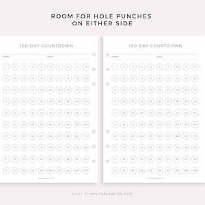 30, 60, 100 Day Countdown Tracker to Vacation, Birthday, Wedding, New ...