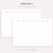 Blank Monthly Calendar With Notes Landscape, Printable Calendar ...