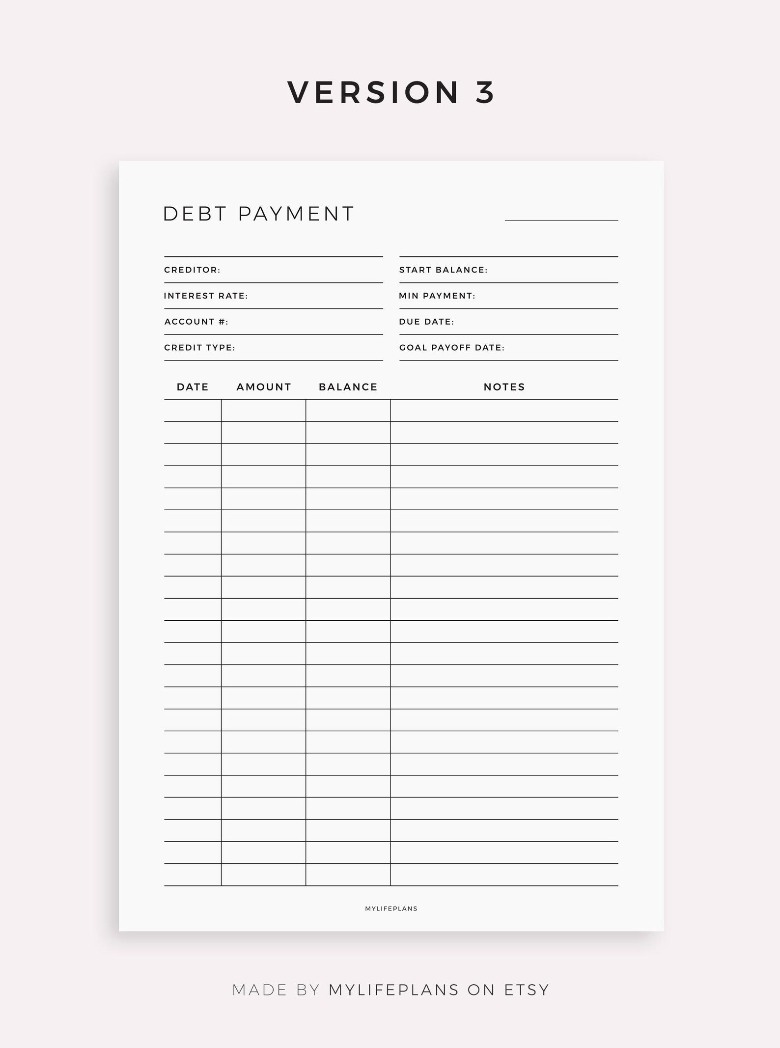 Debt Payment Tracker for Remarkable Paper Pro, Debt Payoff Log, Debt ...