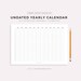 Undated Year Calendar Printable & Fillable, Year at a Glance, Year on ...