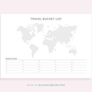 Travel Bucket List Printable Landscape, Wanderlust List, Travel to Do ...