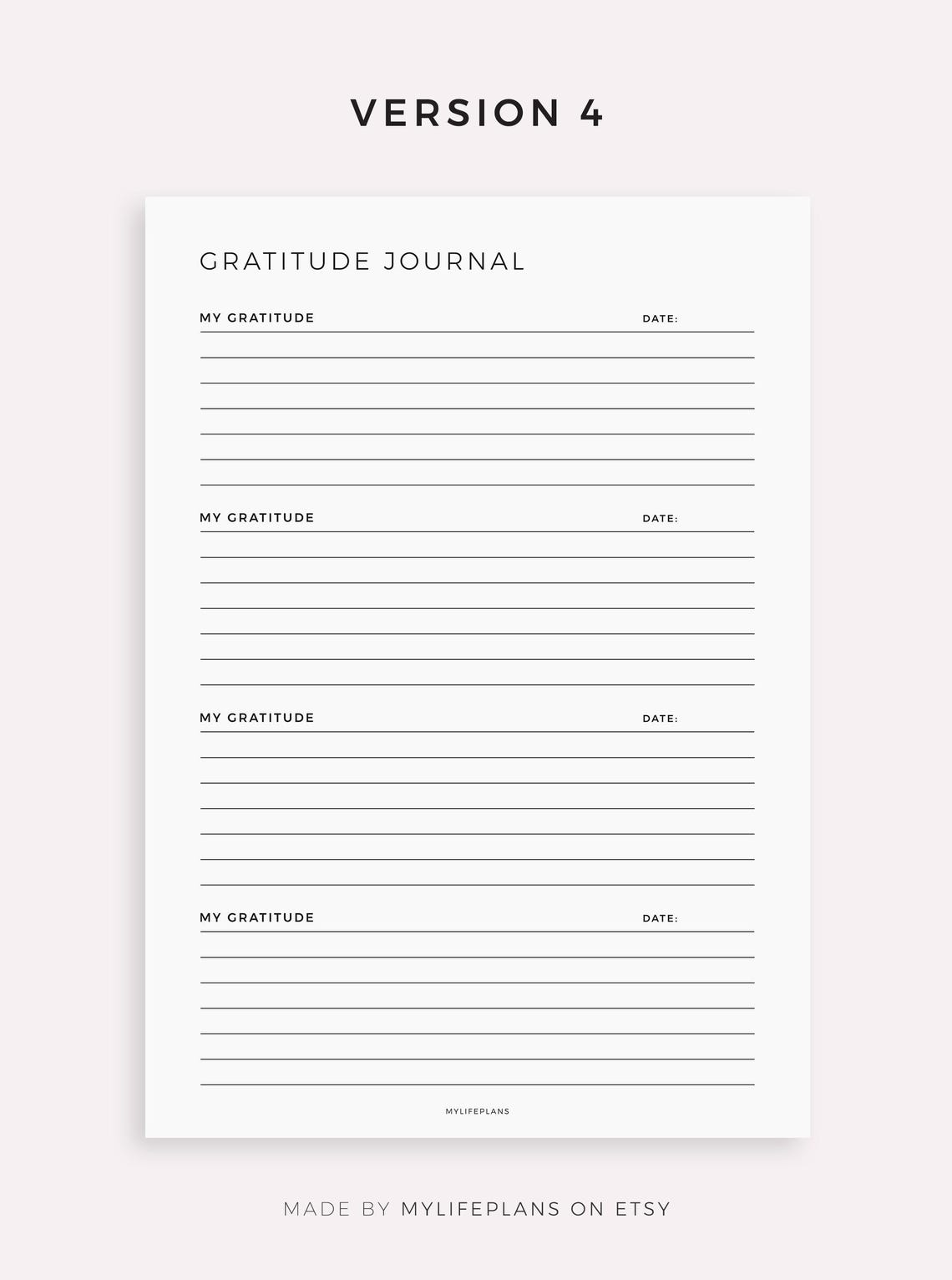 Simple Gratitude Journal Template for Remarkable Paper Pro, Instant ...