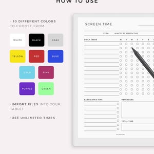 Earn Screen Time Checklist for Teenagers / Kids, Screen Time Chore ...