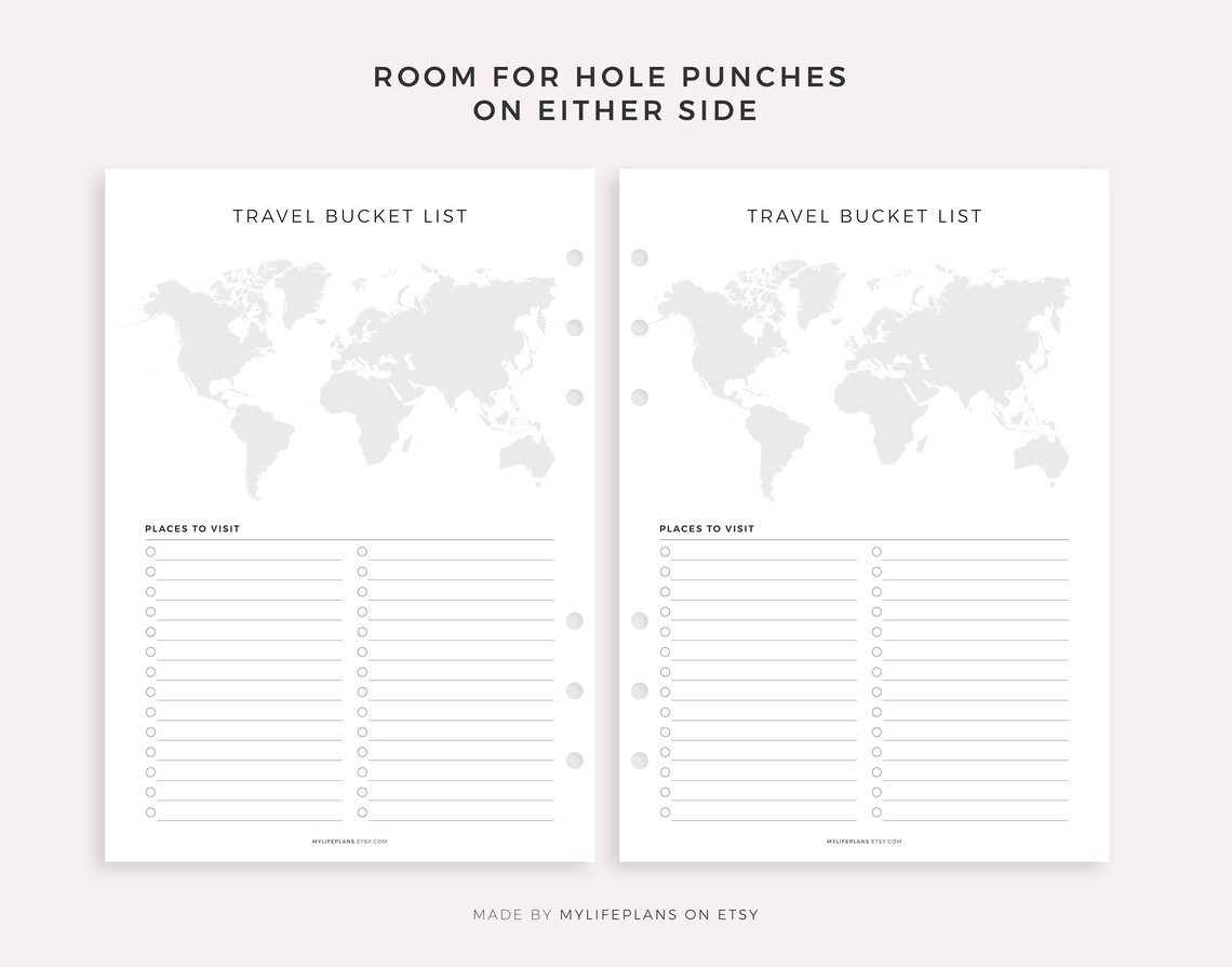 Travel Bucket List Printable, Wanderlust List, Travel to Do List, Dream ...