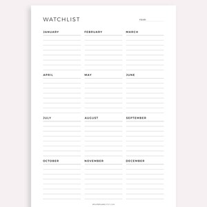 Upcoming Movies & TV Series to Watch, Printable and Fillable Template ...
