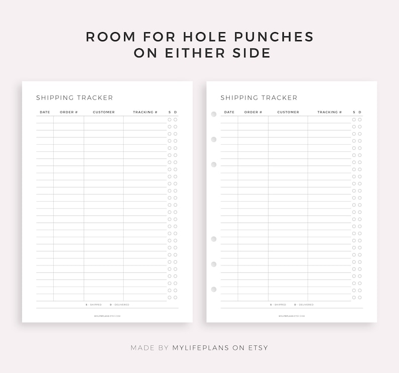 Shipping Tracker Printable Template Shipping Planner - Etsy