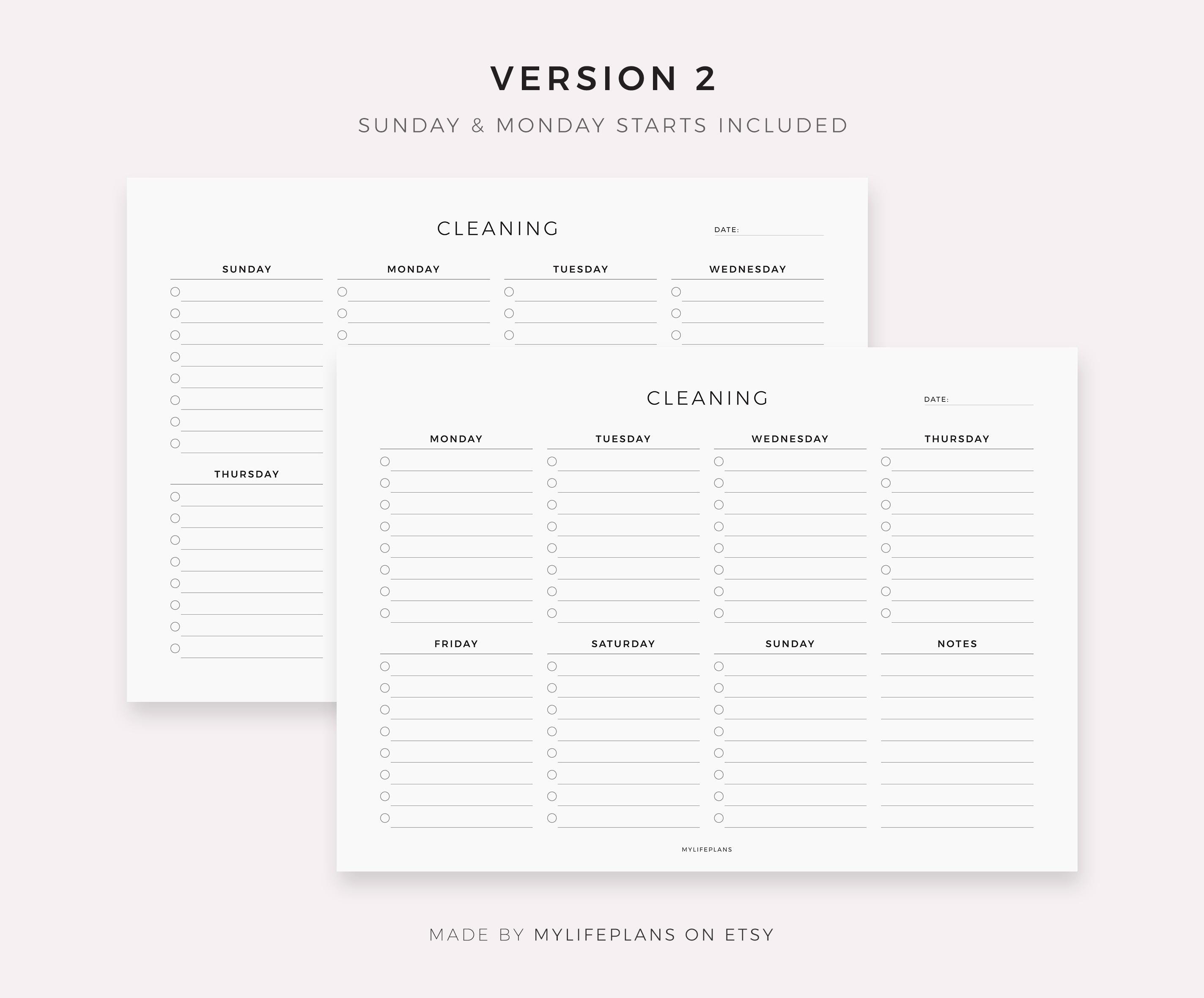 Weekly Cleaning Checklist for Kindle Scribe, Landscape, Cleaning to Do ...