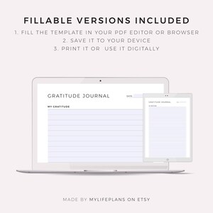 Simple Gratitude Journal Printable Template, Gratitude Notebook ...