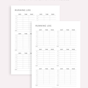 Weekly Running Log Printable Template, Running Journal, Cardio Training ...