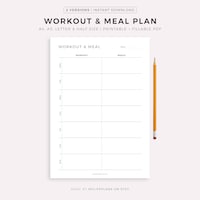 Fitness Planner Printable Health Planner Fitness Journal Printable ...
