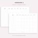 Blank Monthly Calendar With Notes Landscape, Printable Calendar ...