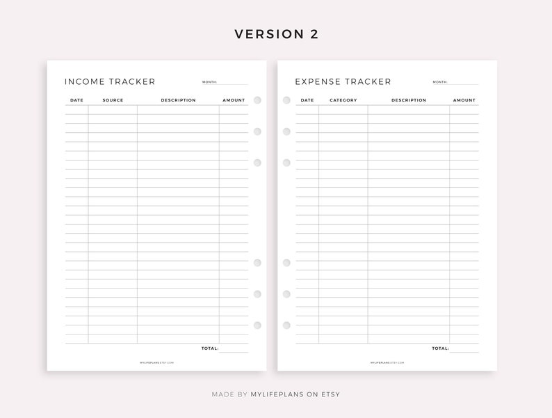 Income Tracker, Expense Tracker, Money Tracker Template, Monthly ...