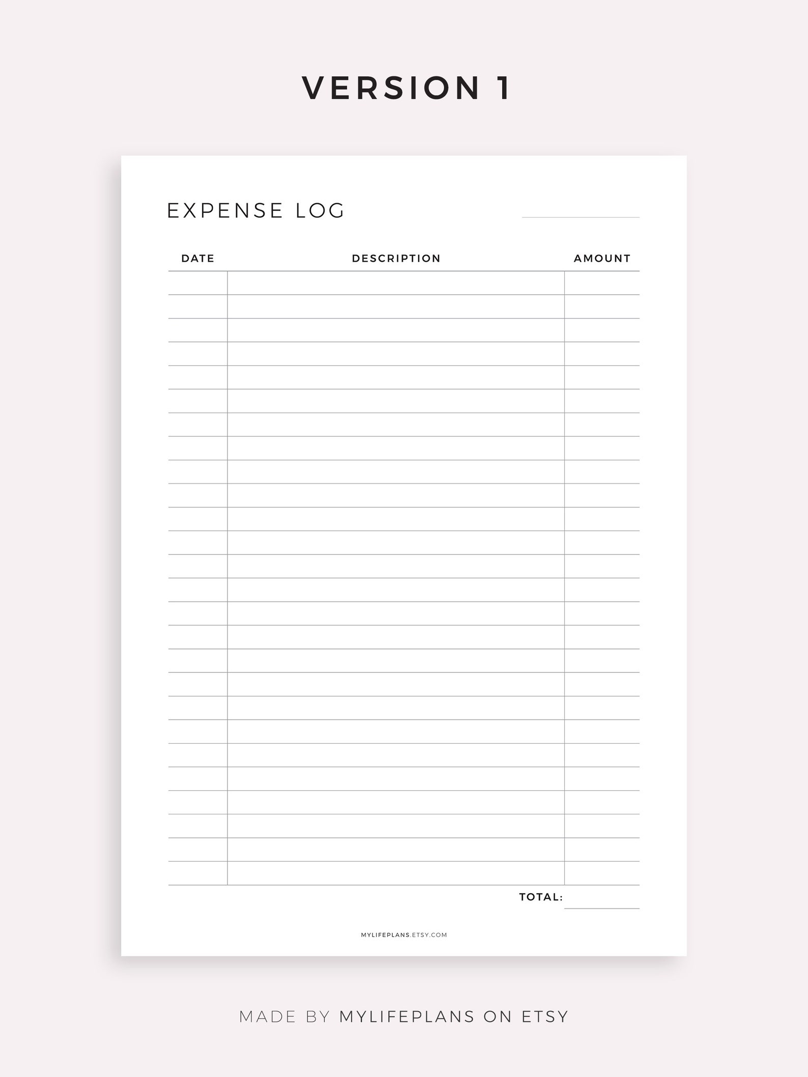 Expense Log Spending Tracker Expense Tracker Budget - Etsy