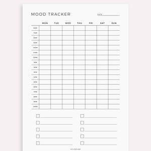 Hourly Mood Tracker for Remarkable Paper Pro, Weekly Mood Journal ...