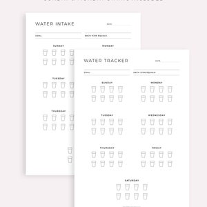 Weekly Water Tracker Printable, Hydration Tracker, Water İntake, Drink ...