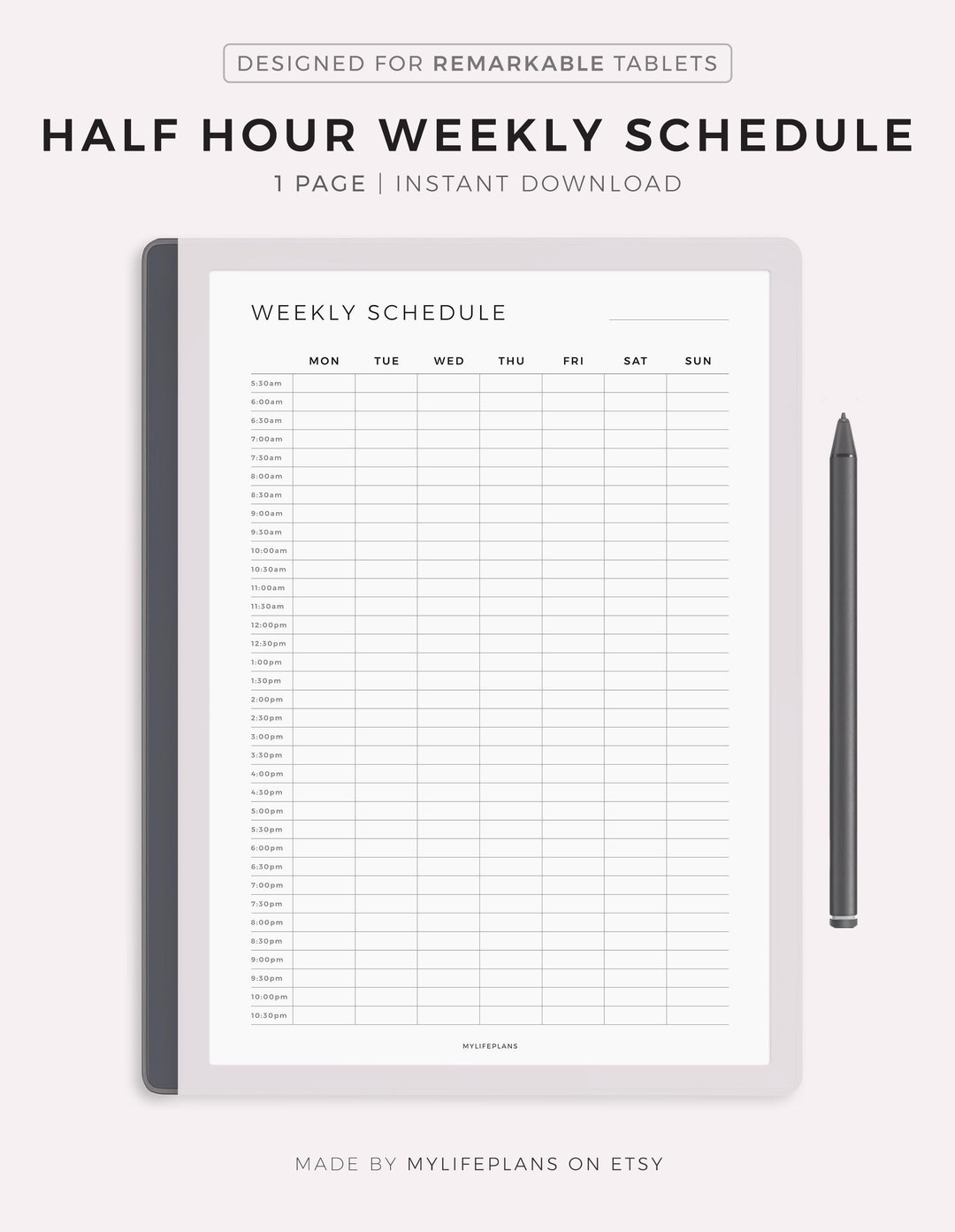 Half Hour Weekly Schedule for Remarkable 2, Sunday & Monday Start ...