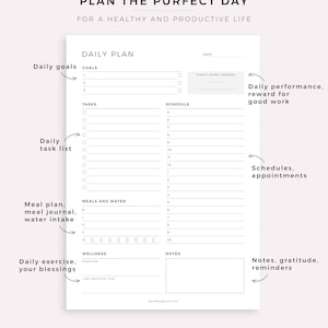 Daily Planner, Daily to Do List, Meal Planner, Fitness Planner, Health ...
