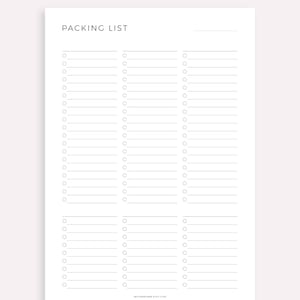 Printable Travel Packing List - Travel Documents, Electronics, Clothes ...
