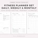Fitness Planner Set - Plan Your Workouts, Meals, Vitamin Intake, Water ...