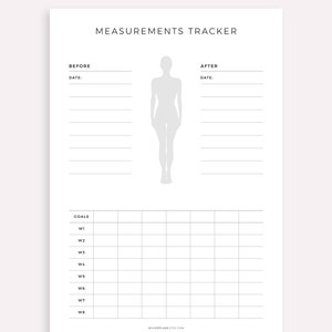 Body Measurements Tracker, 8 Week Body Transformation, Workout Progress ...