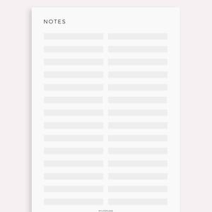 2 Column Notes Page for Remarkable 2, Notes Template, Writing Paper ...