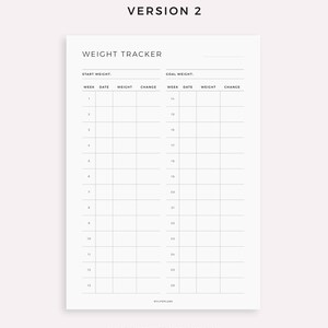 26 Week Weight Tracker for Remarkable 2, Instant Download - Etsy