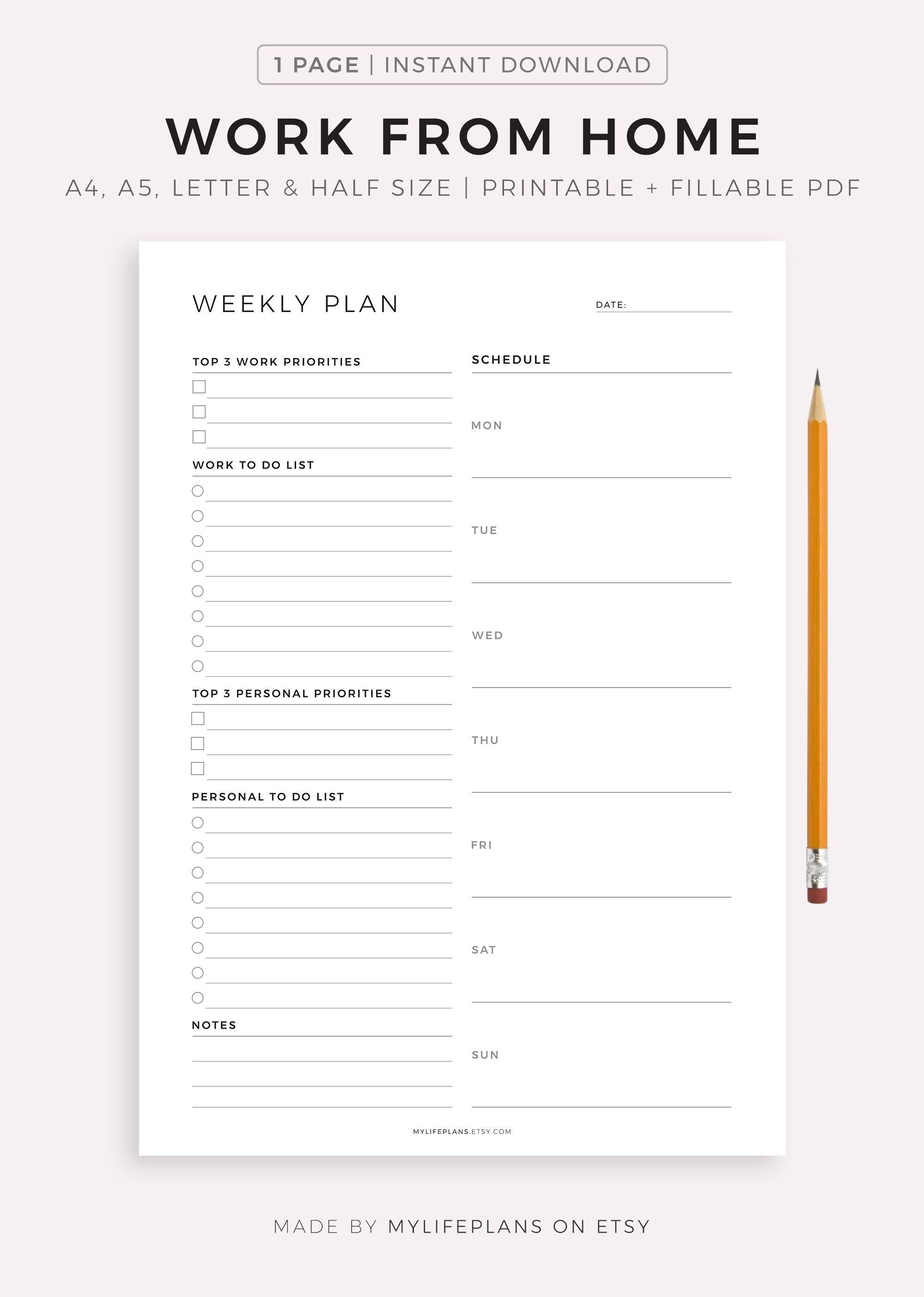 Daily Organizer Day at a Glance Digital Download Printable To Do List ...