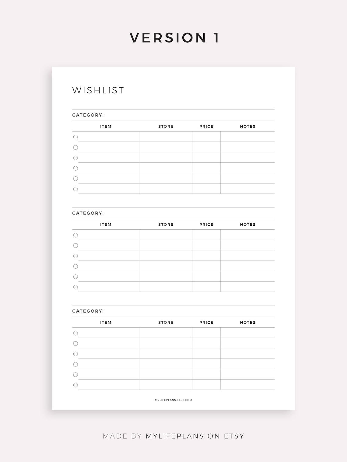 Wishlist Printable Christmas Wish List Holiday Wishlist - Etsy