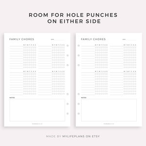 Weekly Family Chores Printable, House Responsibilities 4- 6 People ...