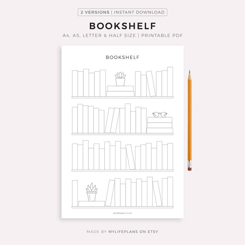 Bookshelf Tracker A4 - Etsy